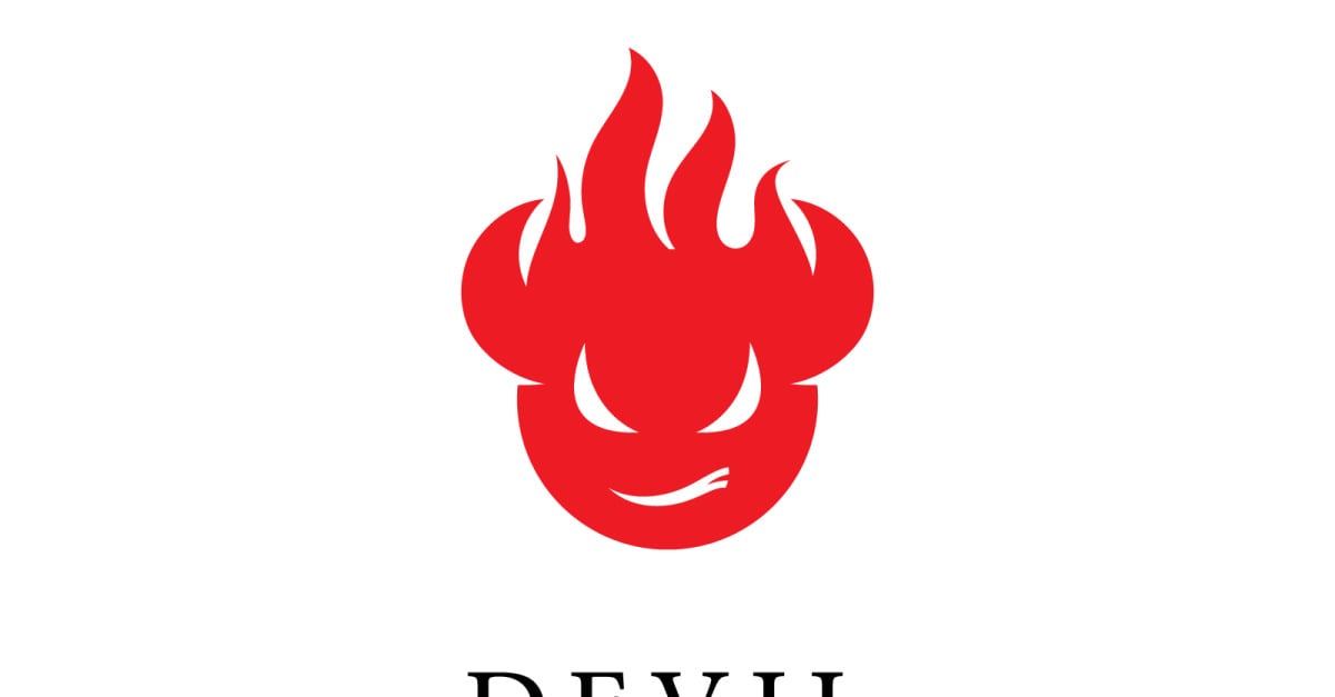 Red Devil logo vector icon template V 7 - TemplateMonster