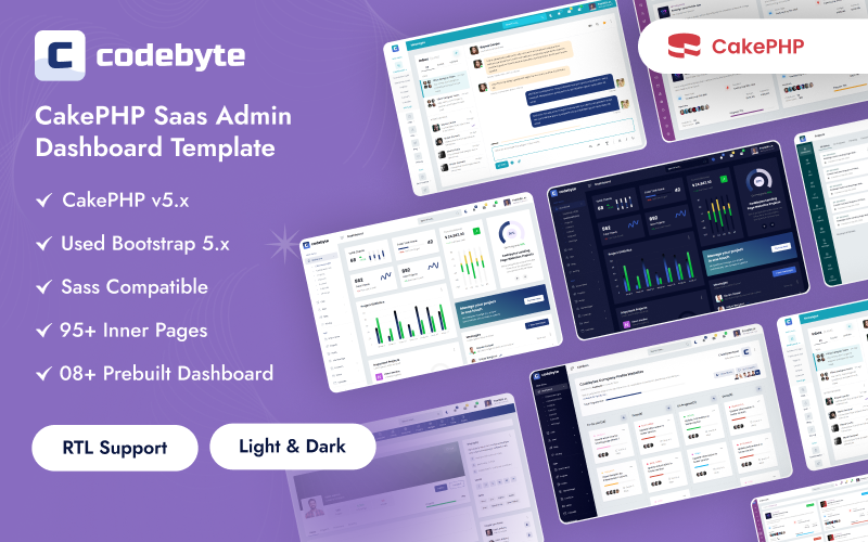 CodeByte – Saas CakePHP Admin Dashboard Bootstrap-Vorlage