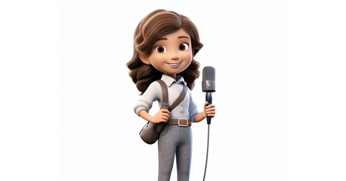 Personaje de Pixar Niño Niña con entorno relevante 3D 3