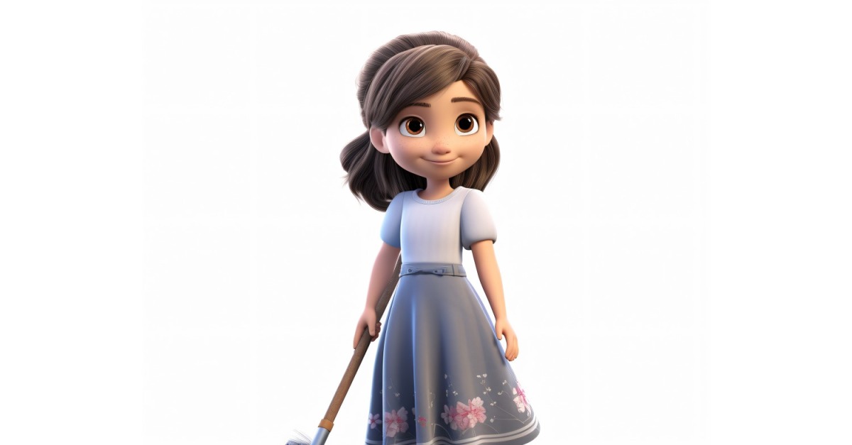 3D pixar Character Child Girl with relevant environment 16