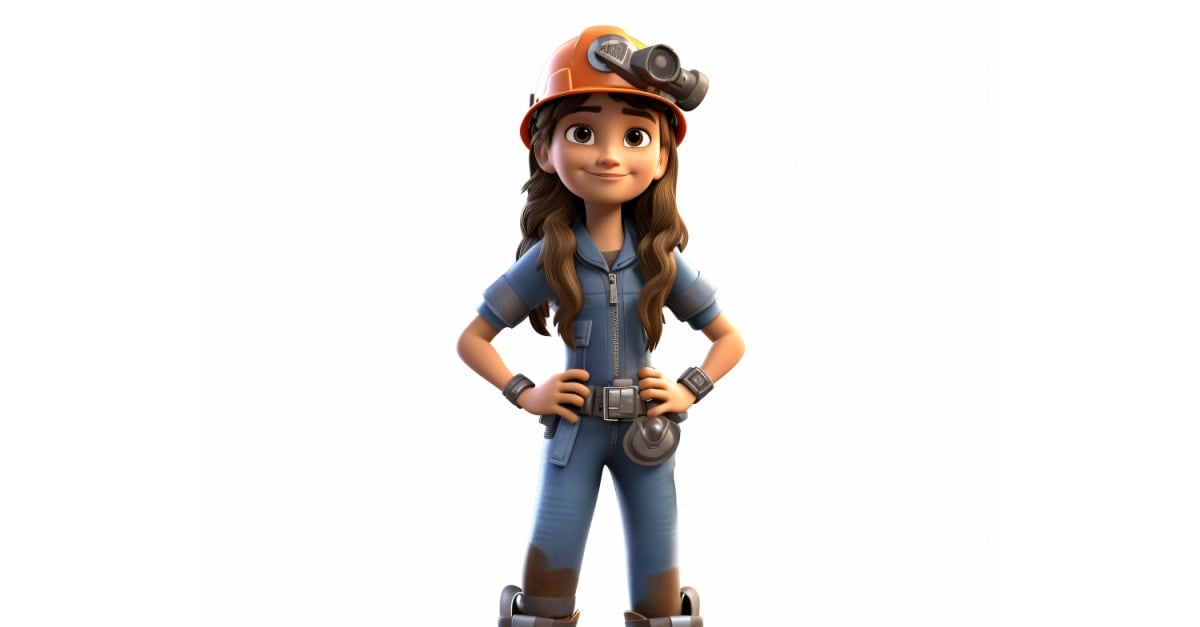 3D pixar Character Child Girl with relevant environment 18