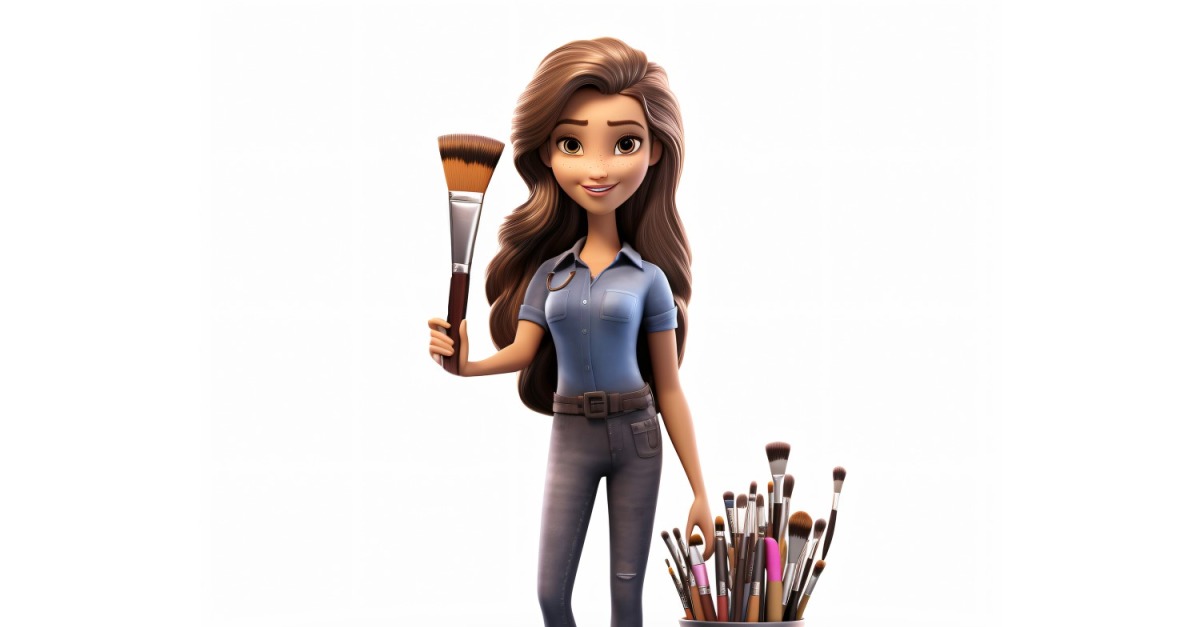 3D pixar Character Child Girl with relevant environment 22