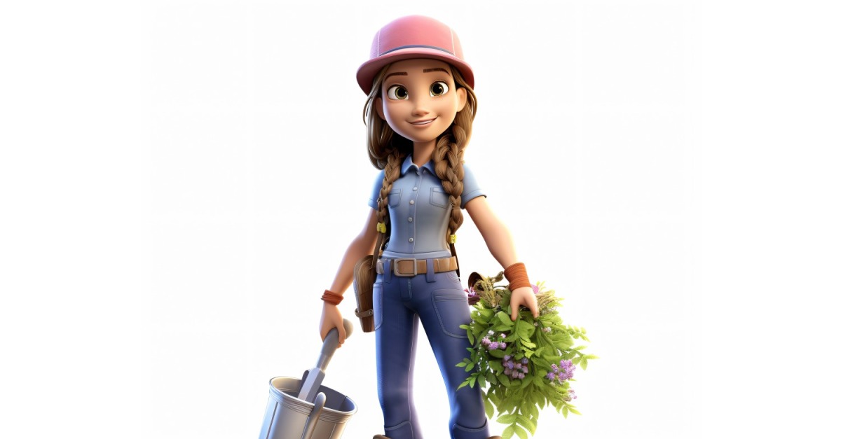 3D pixar Character Child Girl with relevant environment 29