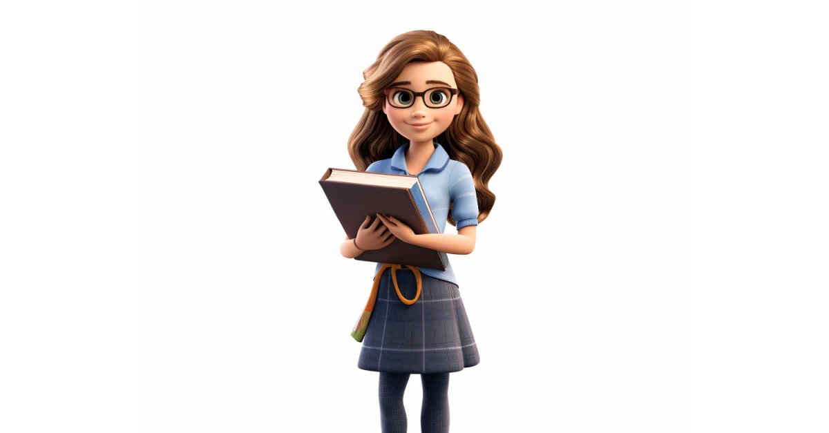 3D pixar Character Child Girl with relevant environment 32