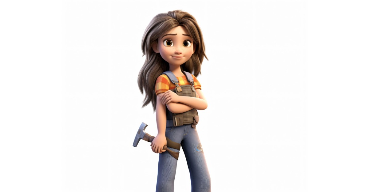 3D pixar Character Child Girl with relevant environment 41