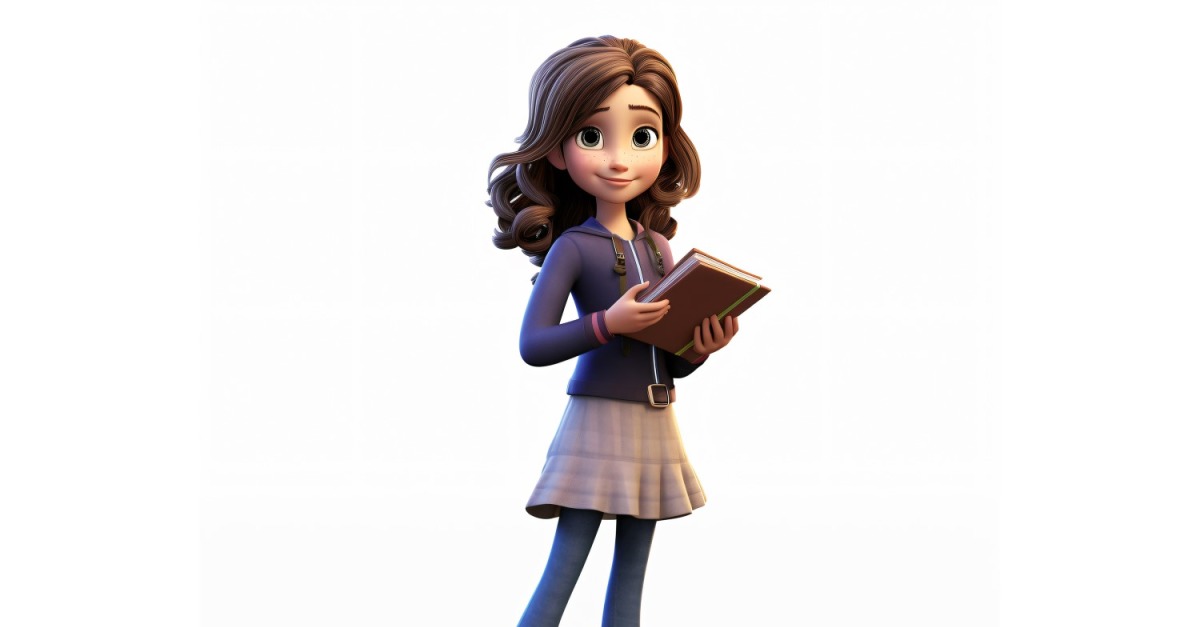 3D pixar Character Child Girl with relevant environment 46