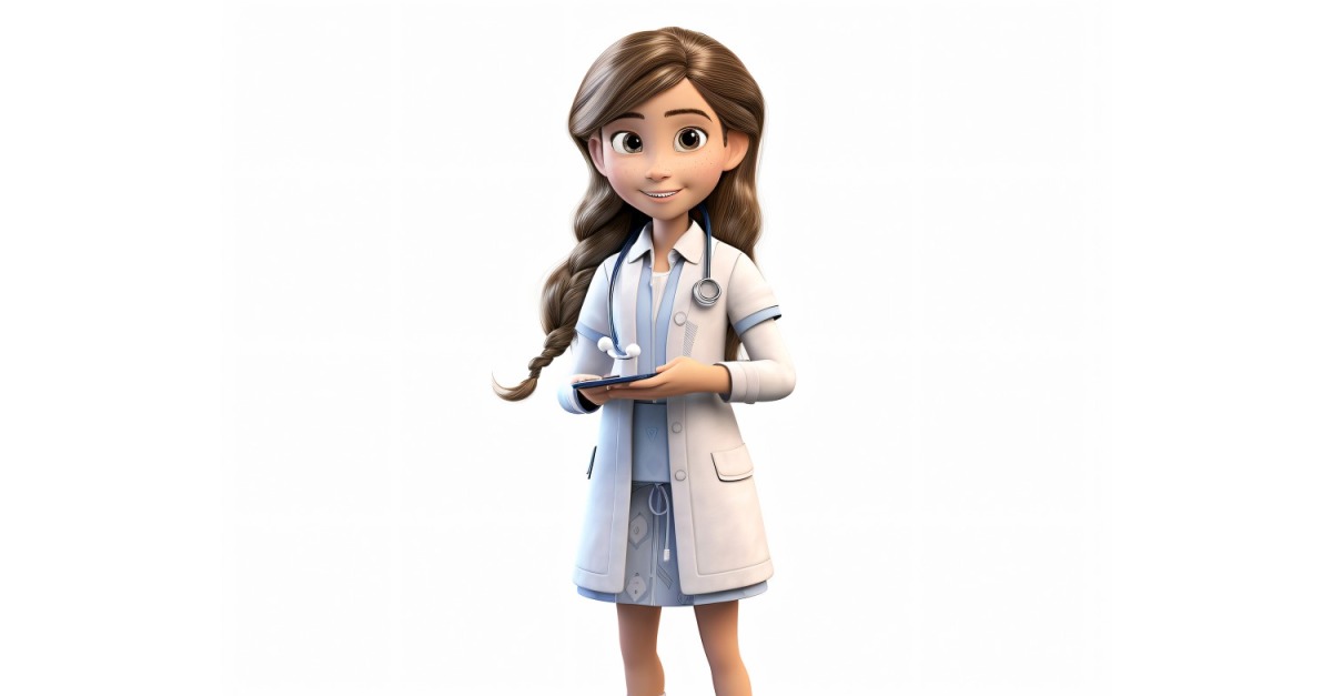 3D pixar Character Child Girl with relevant environment 47