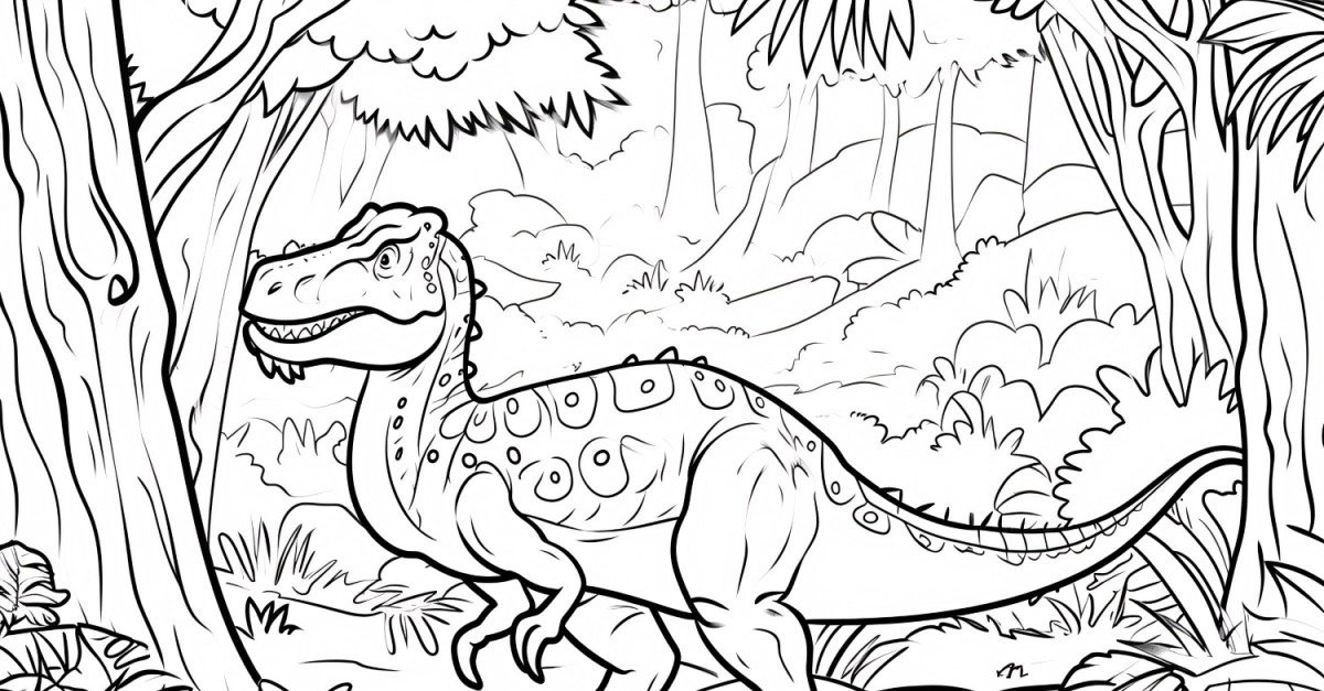 Dibujos de Dinosaurios Alosaurio para colorear 8