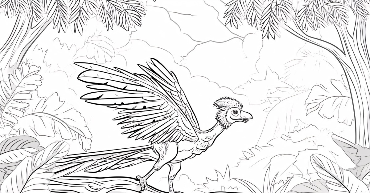 Archaeopteryx Dinosaur Colouring Pages 3 - TemplateMonster