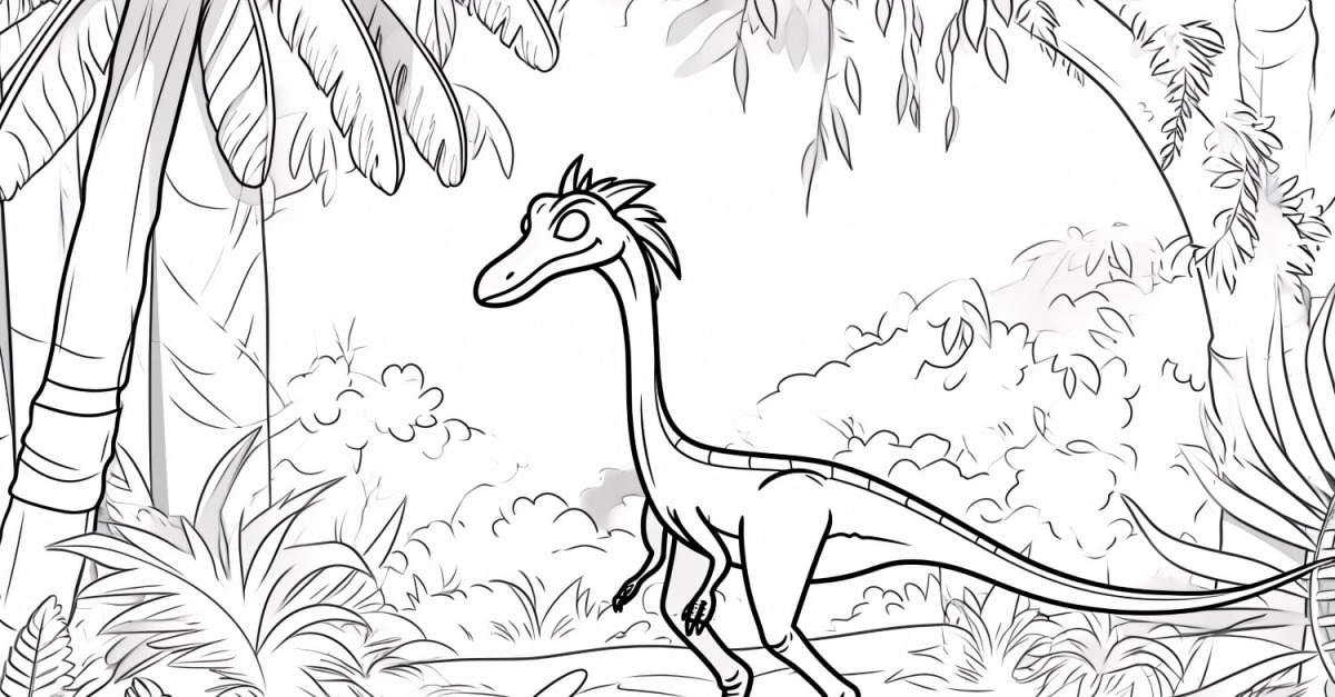 Compsognathus Dinosaur Colouring Pages 3 - TemplateMonster