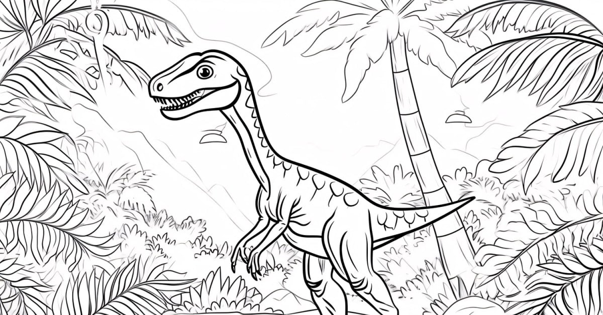 Deinonychus Dinosaur Colouring Pages 1 - TemplateMonster
