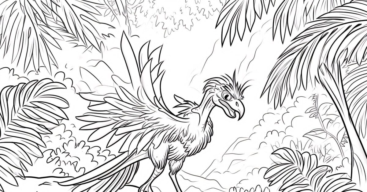 Microraptor Dinosaur Colouring Pages 3 - TemplateMonster