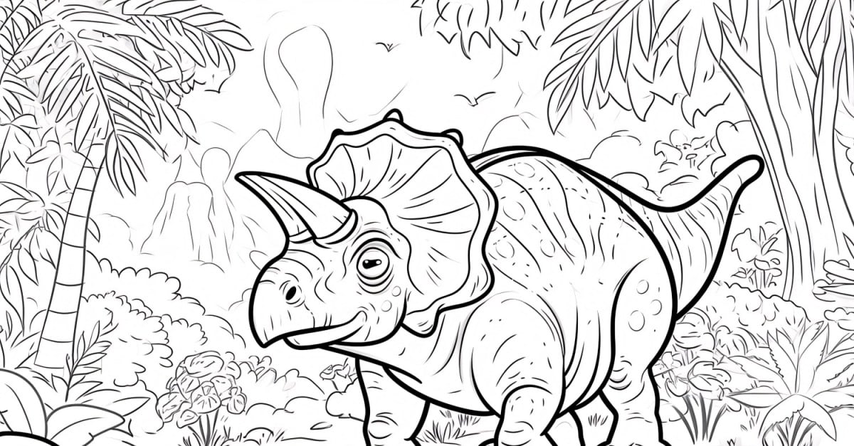 Protoceratops Dinosaur Colouring Pages 1 - TemplateMonster
