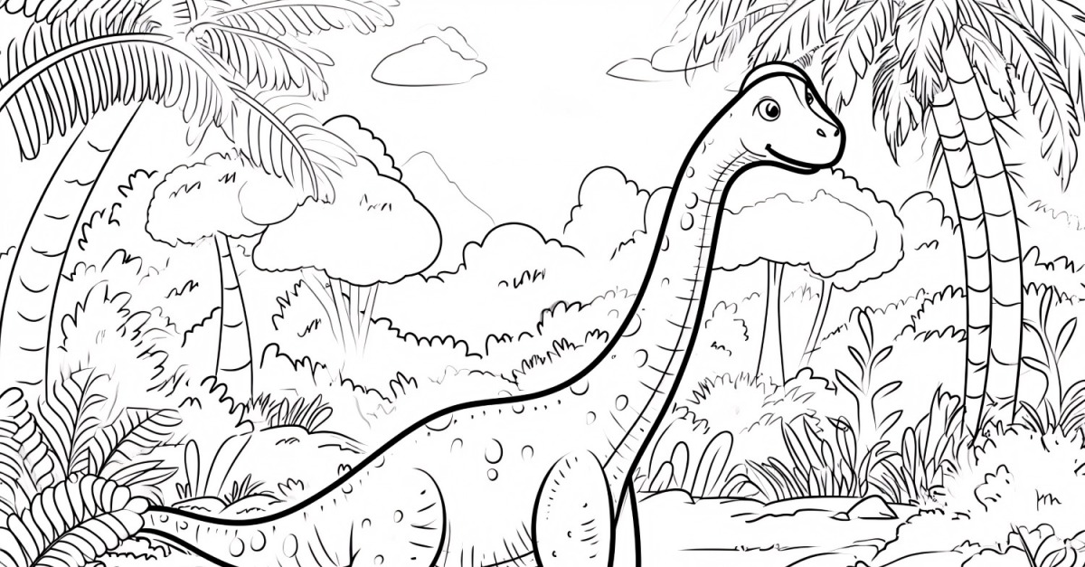 Brontosaurus Dinosaur Colouring Pages 4 - TemplateMonster