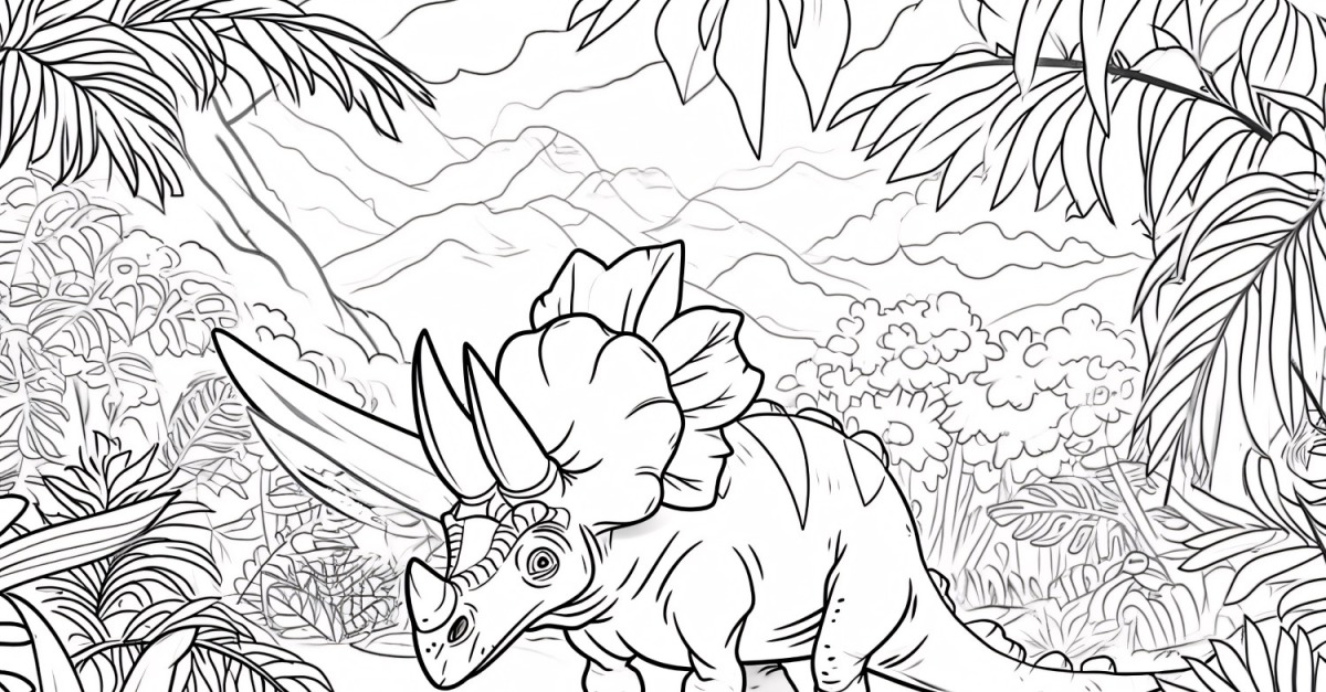 Chasmosaurus Dinosaur Colouring Pages 3 - TemplateMonster