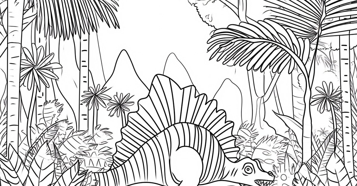 Dimetrodon Dinosaur Colouring Pages 3 - TemplateMonster