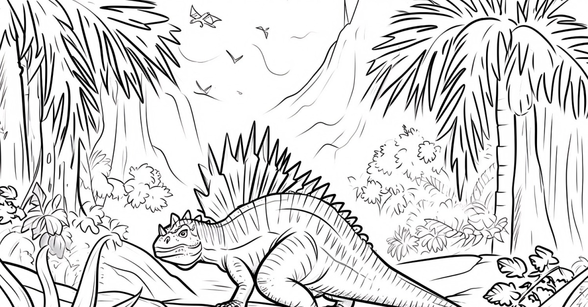 Dimetrodon Dinosaur Colouring Pages 4 - TemplateMonster