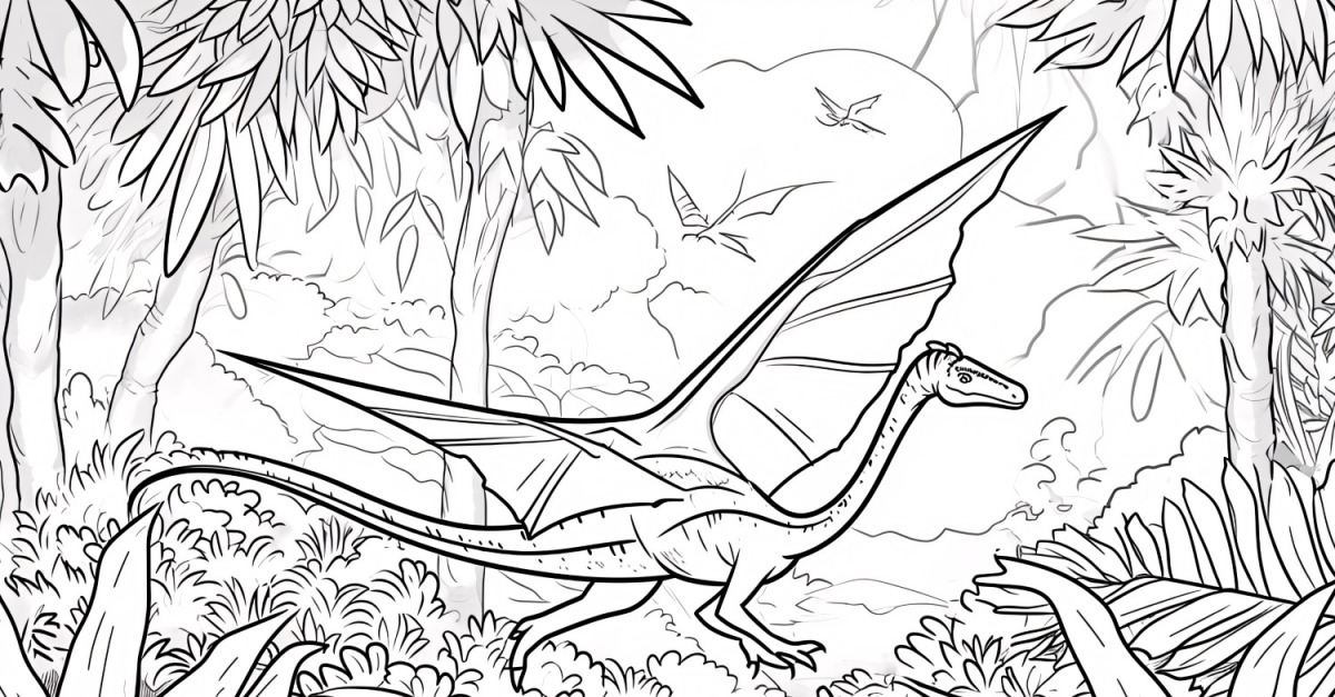 Dimorphodon Dinosaur Colouring Pages 1 - TemplateMonster