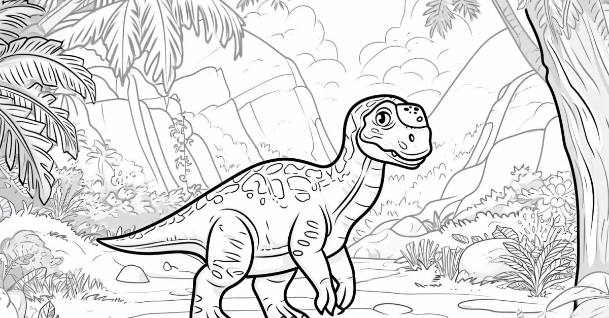 Heterodontosaurus Dinosaur Colouring Pages 2