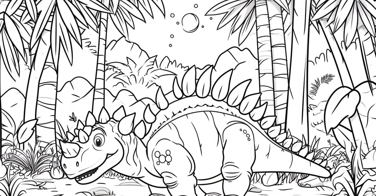 Nodosaurus Dinosaur Colouring Pages 1 - TemplateMonster