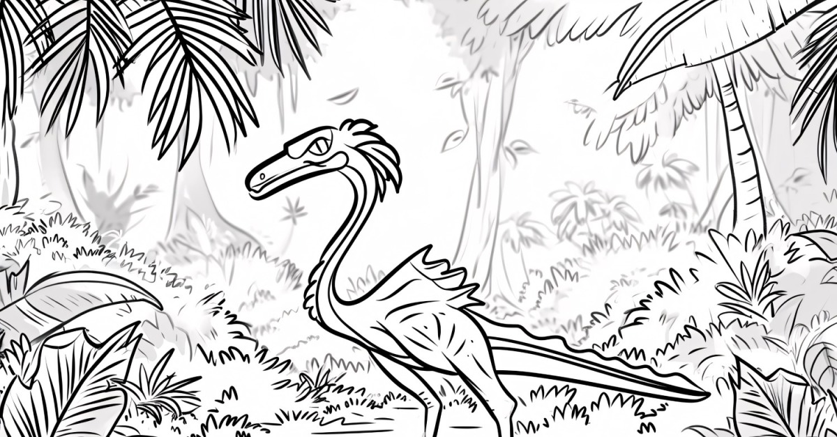 Sinosauropteryx Dinosaur Colouring Pages 1. - TemplateMonster