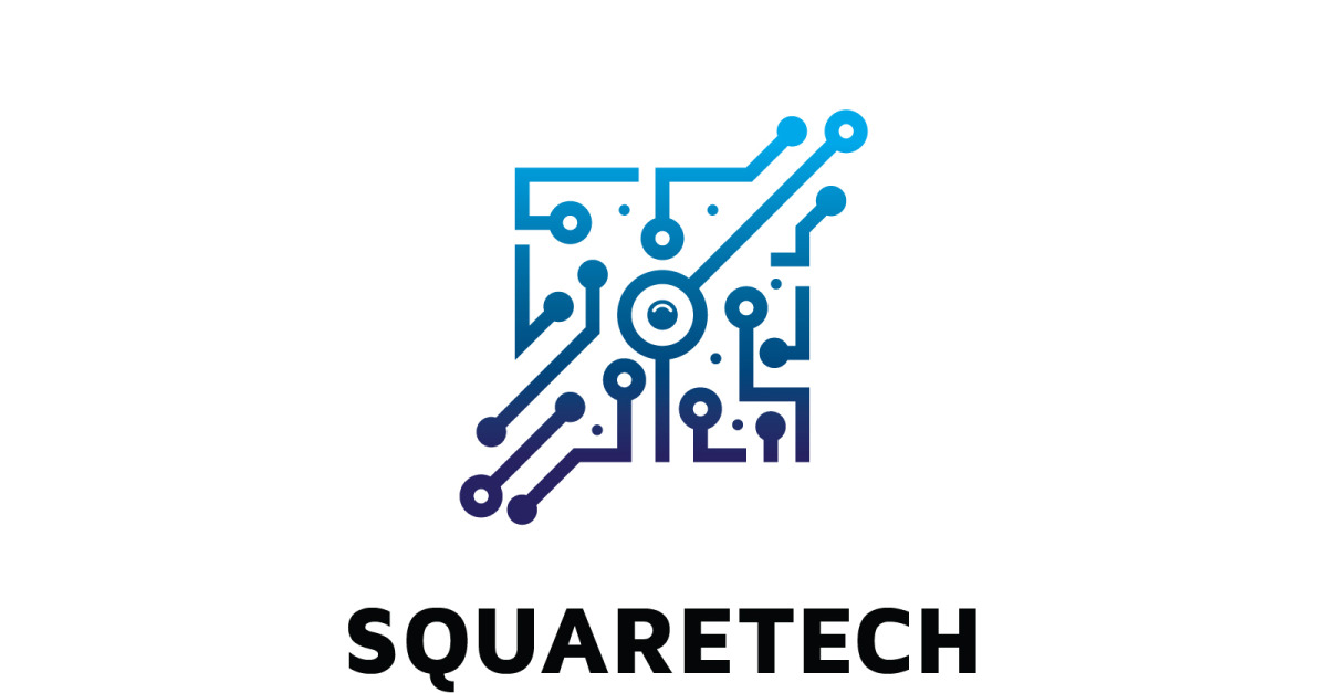 Square Tech Logo Design Template FREE - TemplateMonster