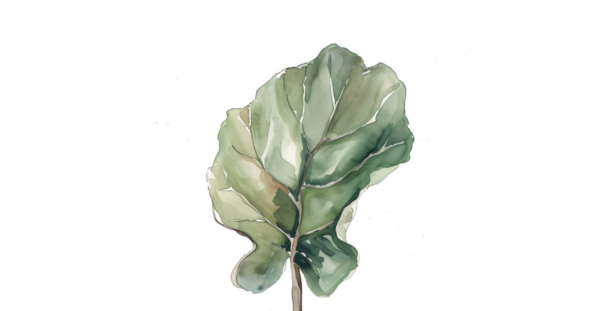 Fiddle Leaves Watercolour Style Painting 4 - TemplateMonster