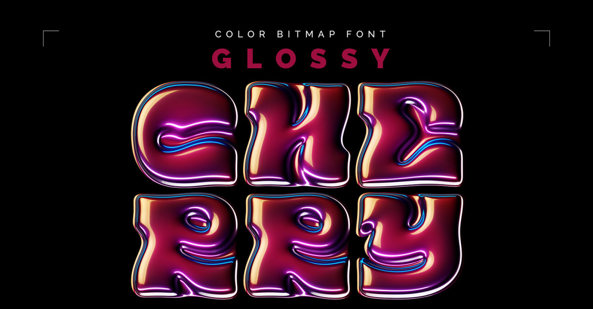 Glossy Cherry — Color Bitmap Font #418403 - TemplateMonster