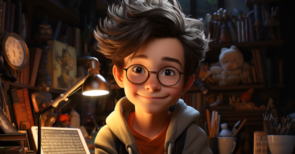 3D Character Boy Content Writer with relevant environment 6