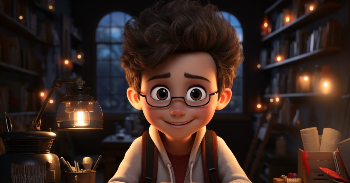 3D Character Boy Content Writer with relevant environment 7