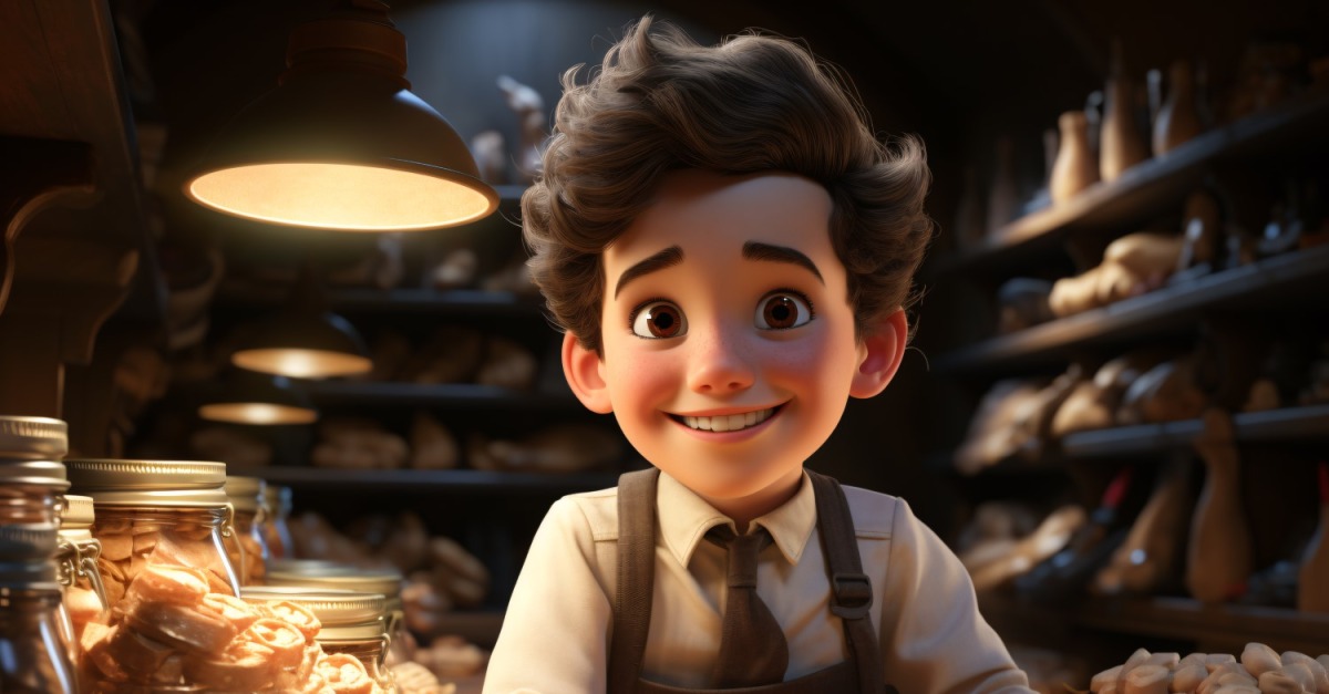 3D Character Child Boy Bakeman with relevant environment 1
