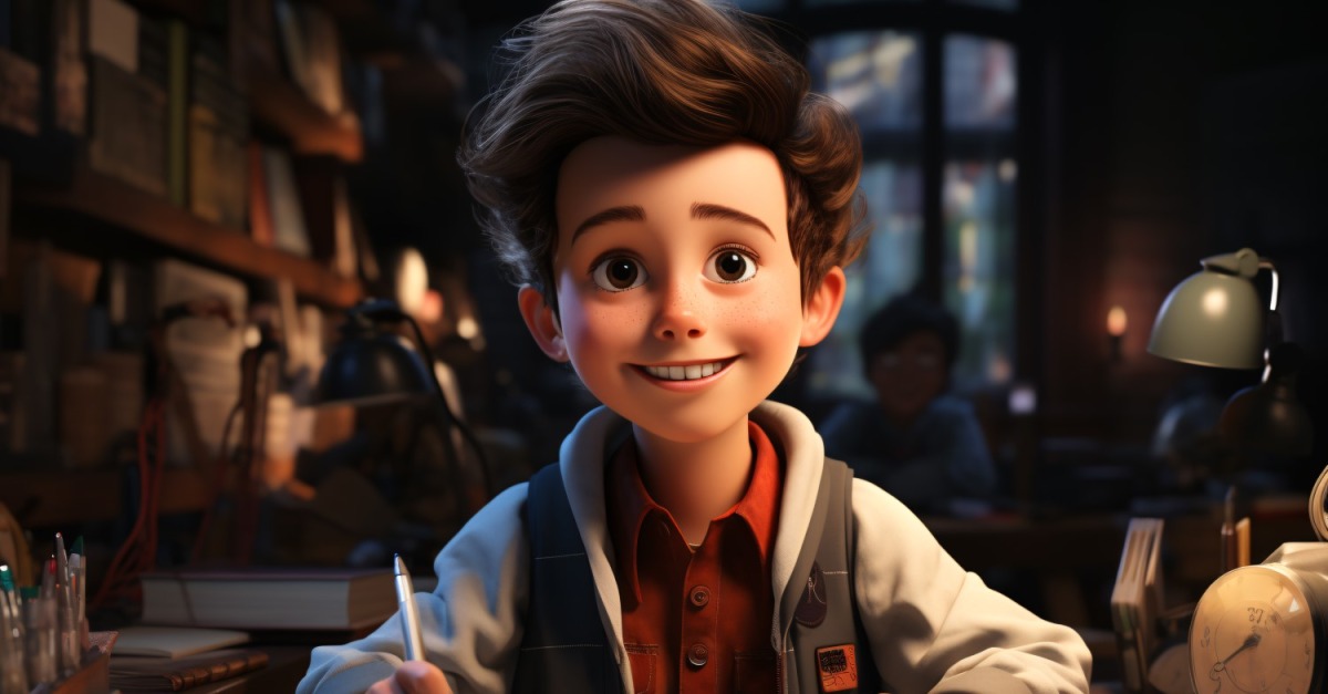 3D Character Child Boy Childcare with relevant environment 1