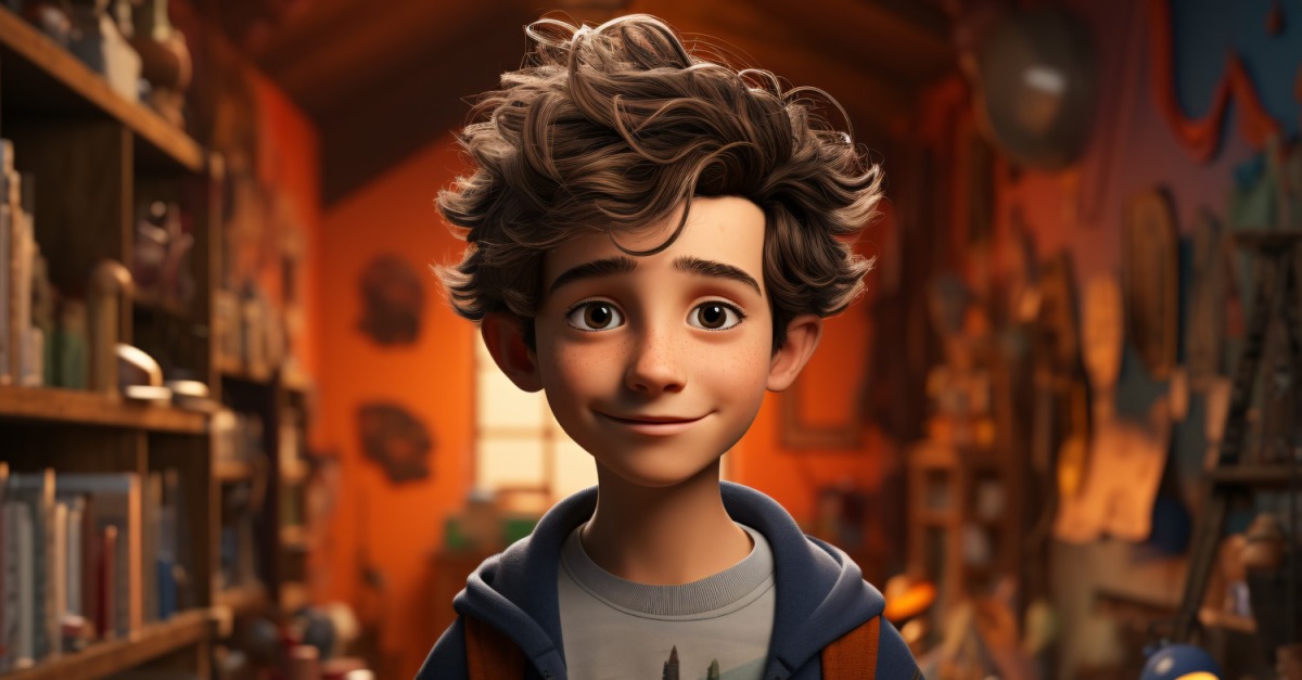 3D Character Child Boy fashion artist with relevant environment 1