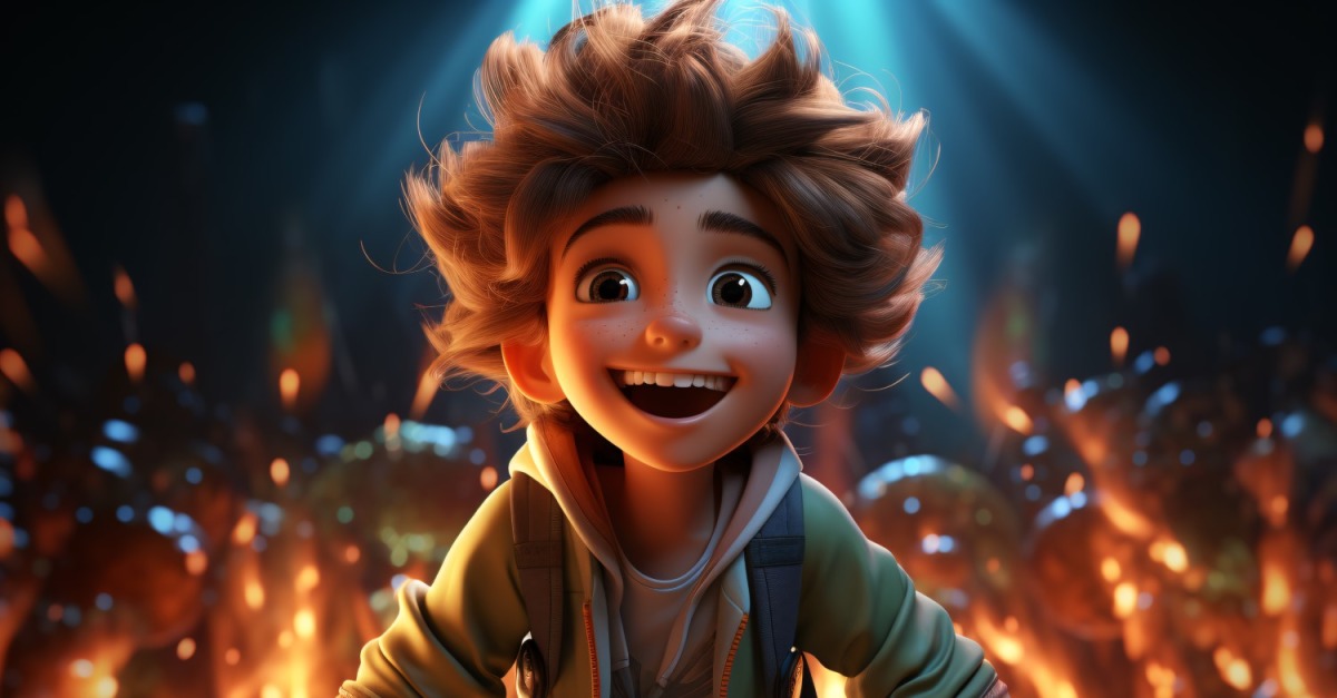 Personaje 3D Niño Niño Bailarín con entorno relevante 2