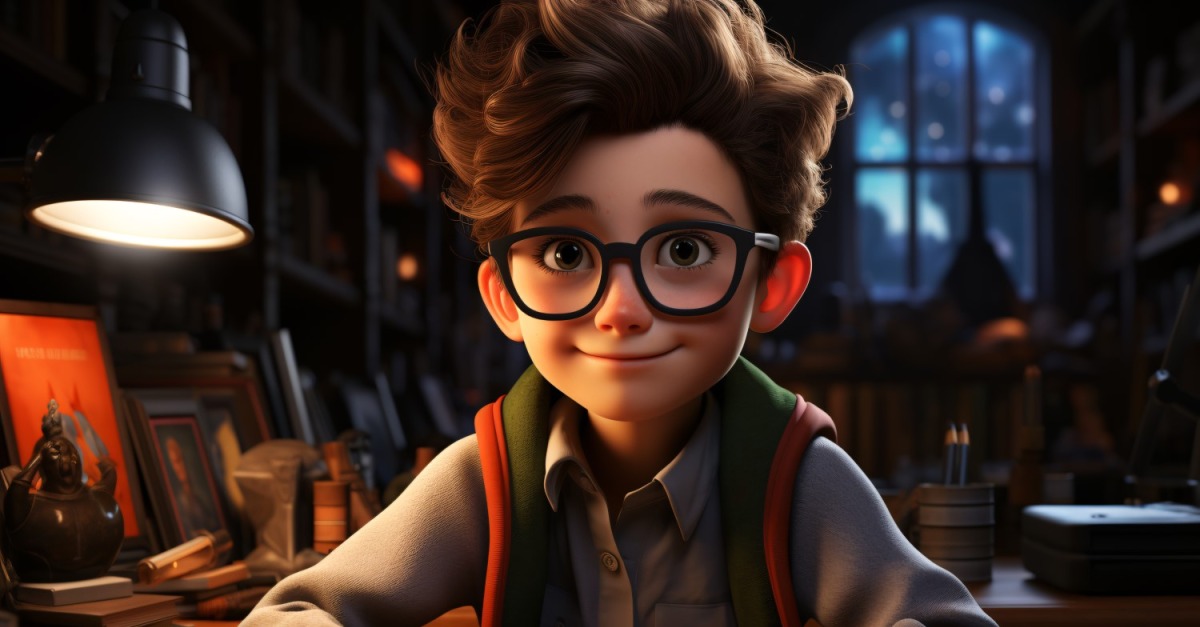 3D Character Boy Graphic_Designer with relevant environment 3