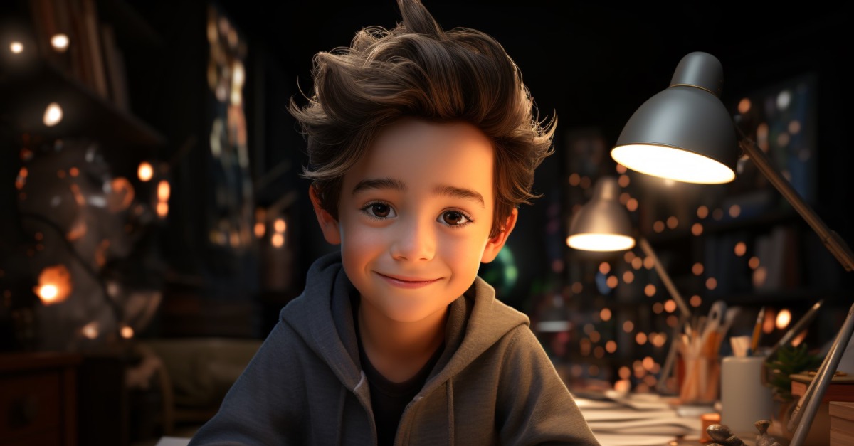 3D Character Boy Graphic_Designer with relevant environment 4