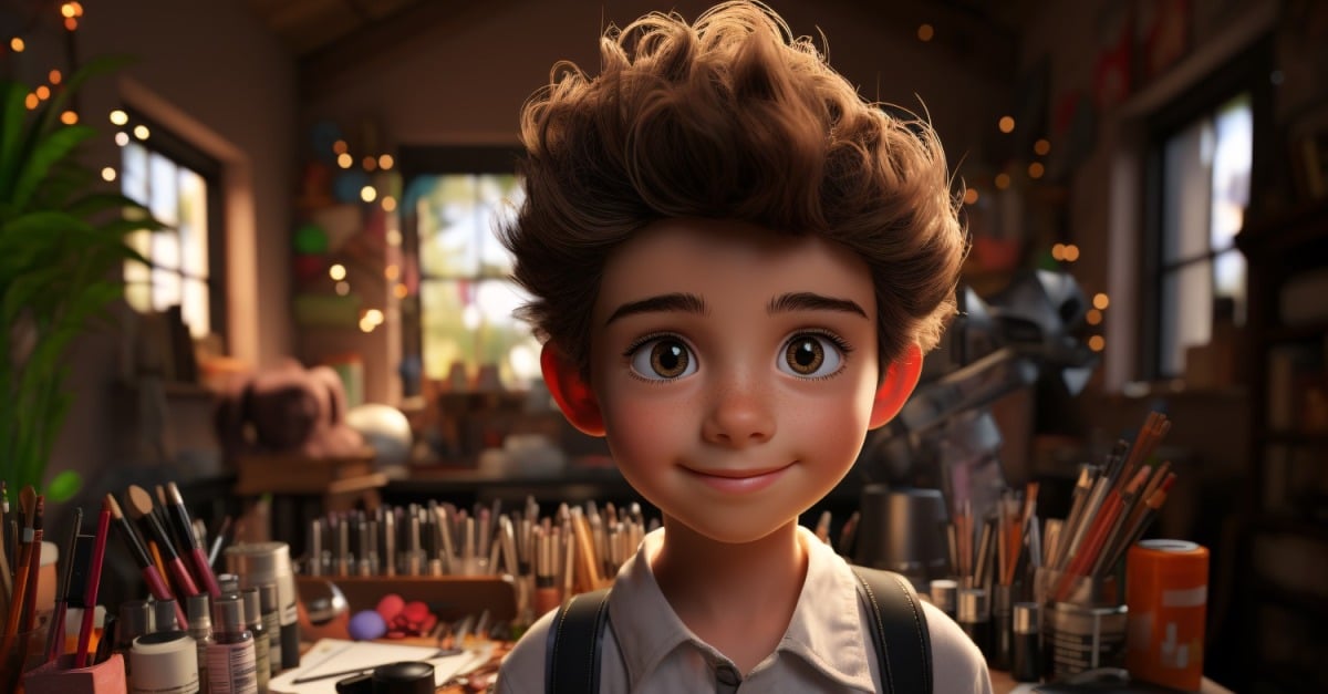 3D Character Boy Makeup_Artist with relevant environment 2