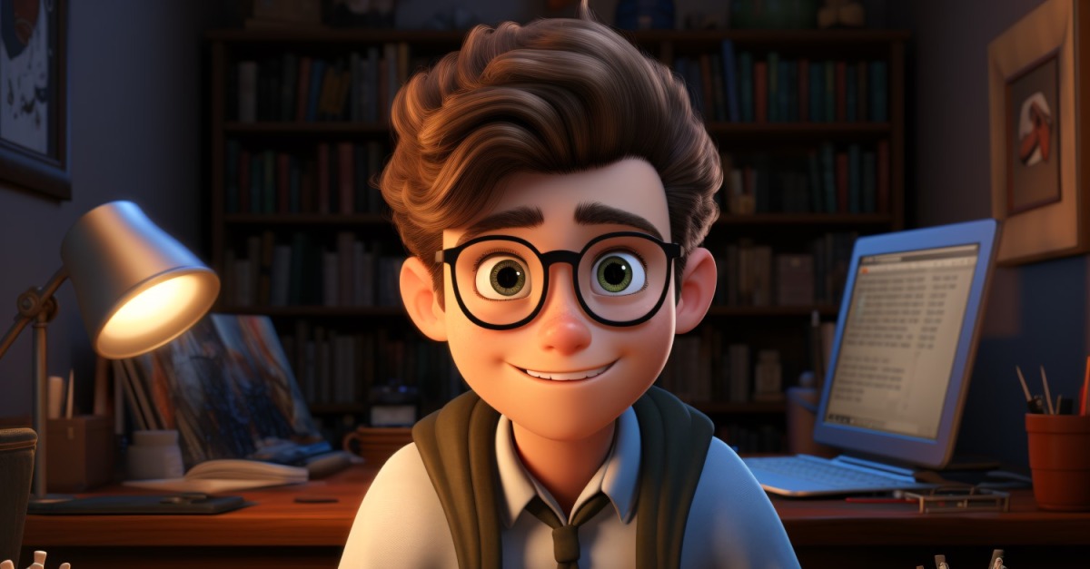 3D Character Child Boy it_support with relevant environment 1