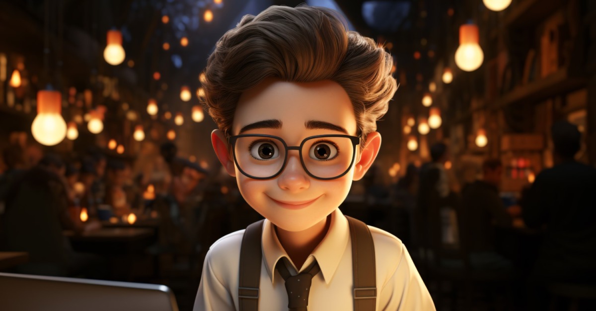 3D Character Child Boy it_support with relevant environment 2