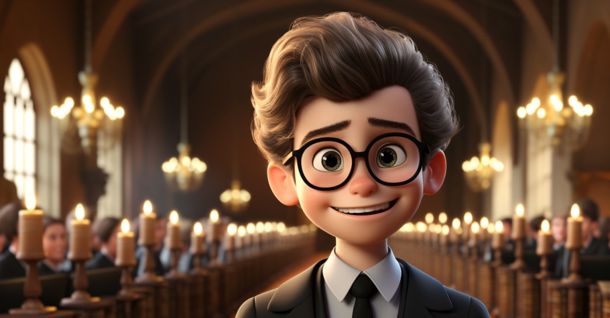 3D Character Child Boy Judge with relevant environment 2