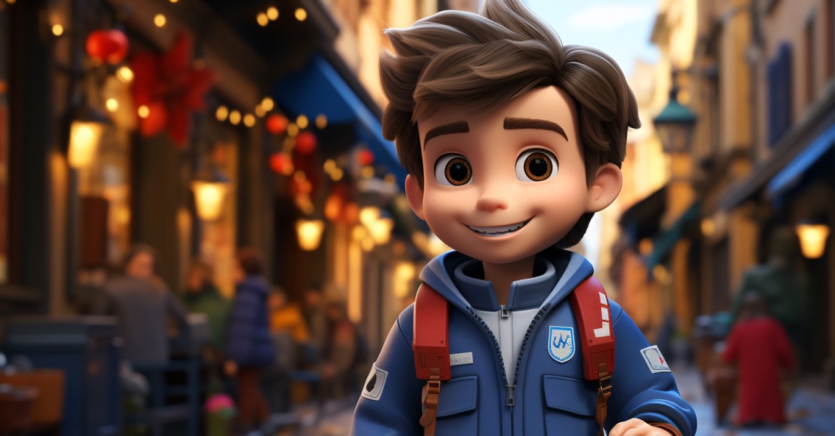 3D Character Child Boy Paramedic with relevant environment 3