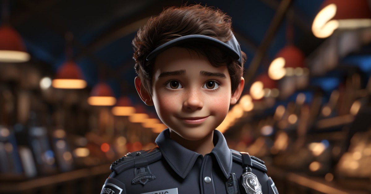 3D Character Boy Police_Officer with relevant environment 2
