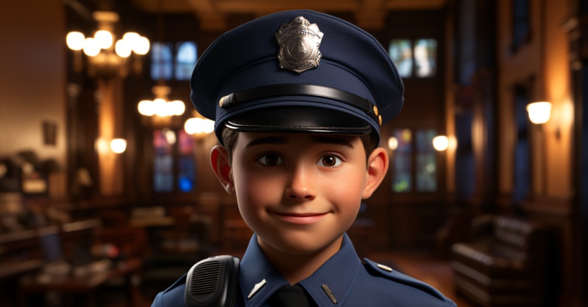 3D Character Boy Police_Officer with relevant environment 4