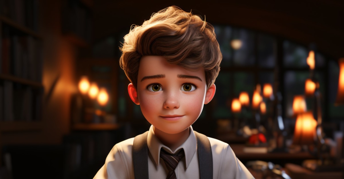3D Character Boy psychologist with relevant environment 1