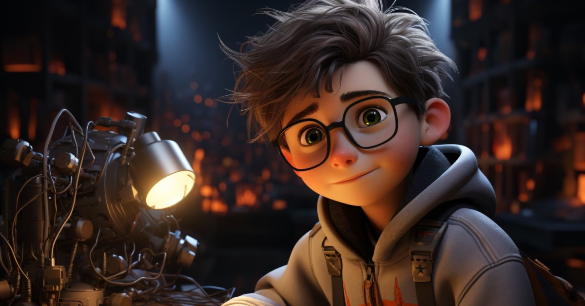 3D Character Boy Robotics_Engineer relevant environment 4
