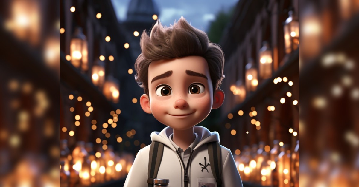 3D Character Child Boy scientist with relevant environment 27