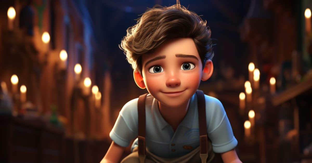 Personnage 3D Enfant Garçon Sweeper avec environnement pertinent 4