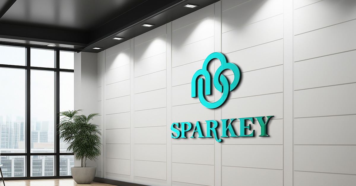 Office gray wall logo mockup realistic - TemplateMonster