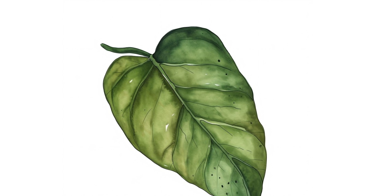 Pothos Leaves Watercolour Style Painting 2 - TemplateMonster