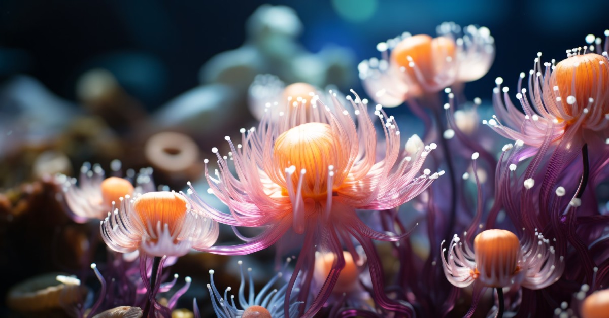 Sea Anemone Glowing Underwater Scene 2 - TemplateMonster